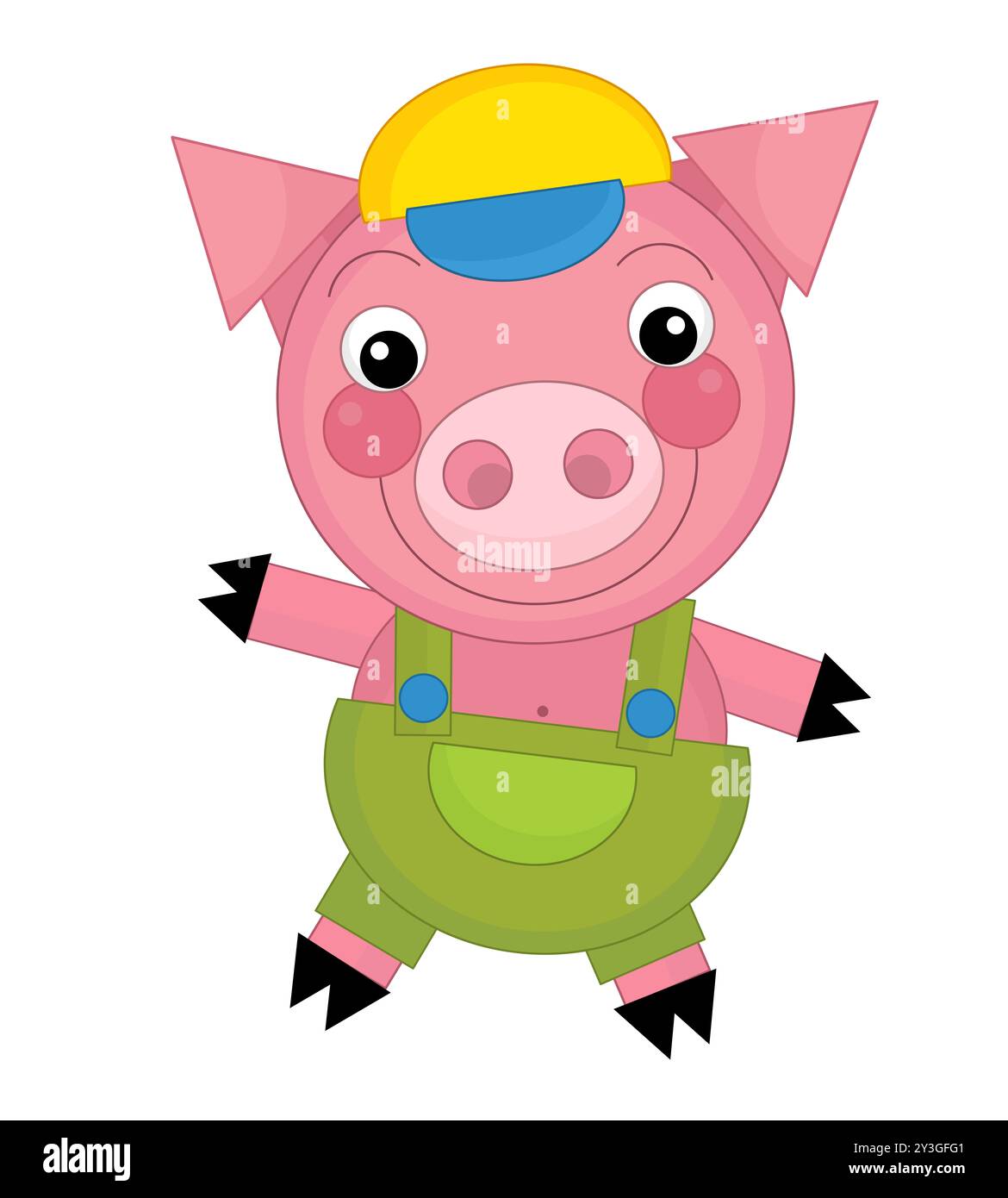 cartoon scene with character puzzle cutout farm ranch animal pig piglet ...