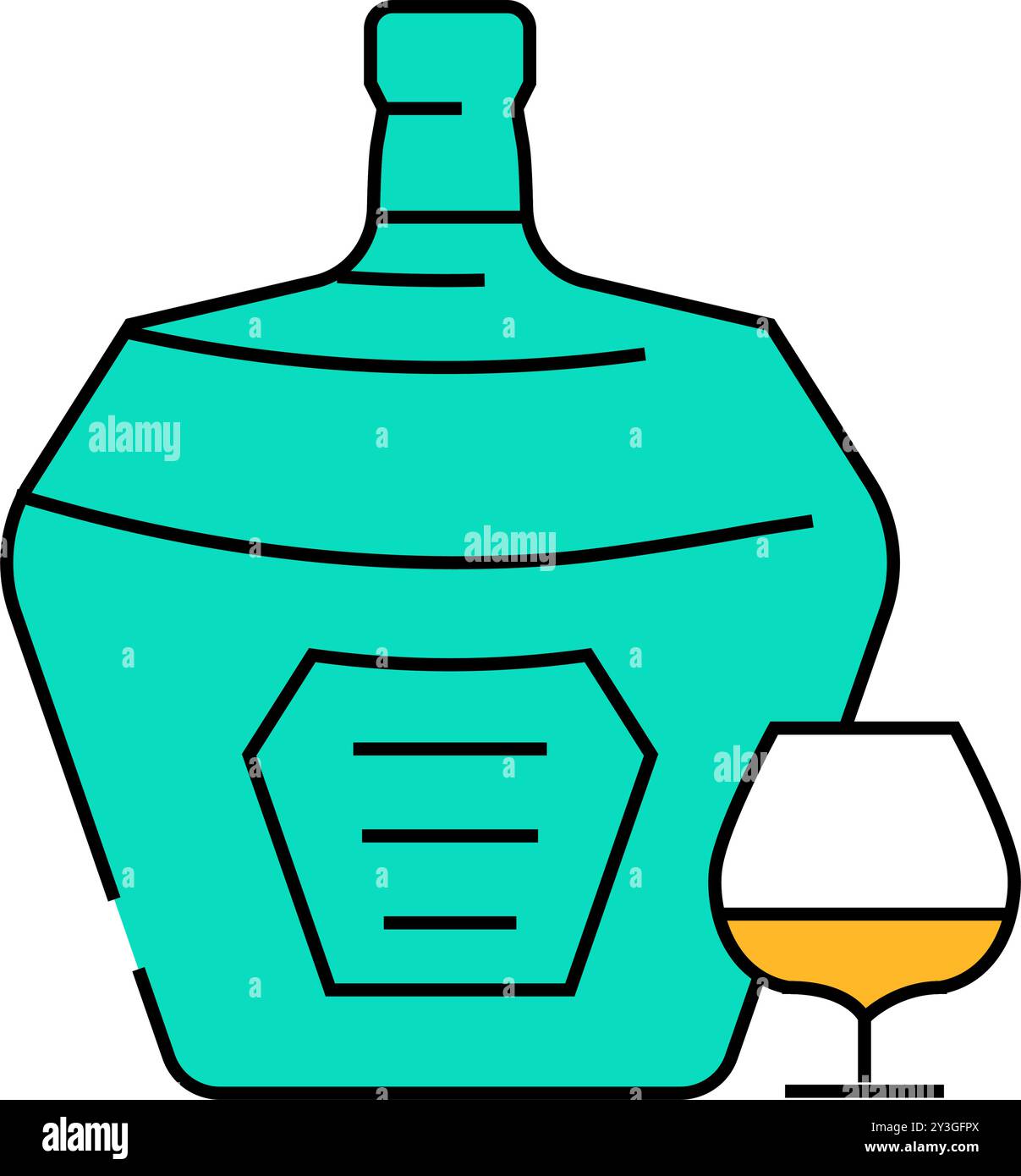 brandy drink bottle icon color illustration Stock Vector Image & Art ...