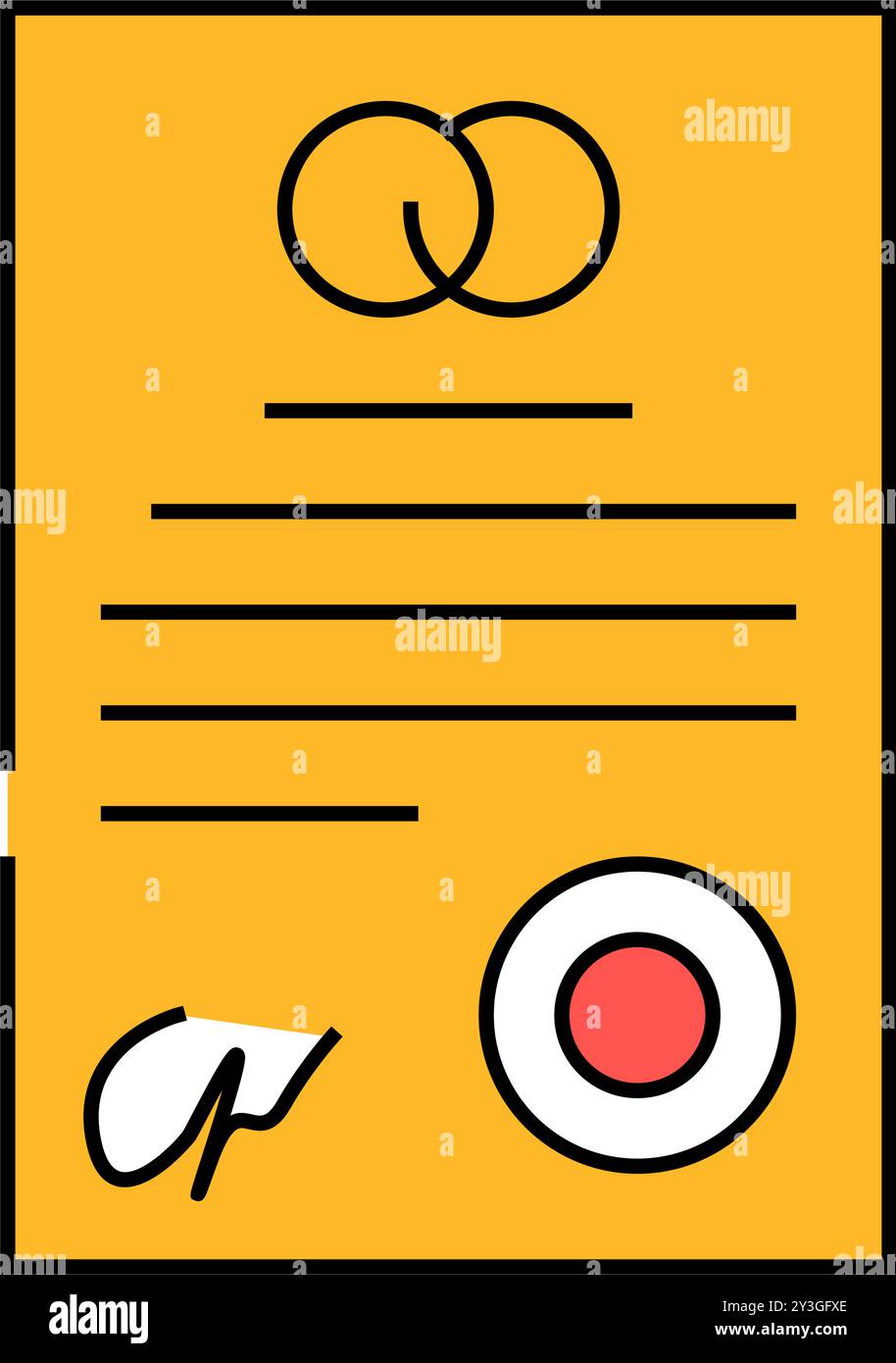 marriage contract icon color illustration Stock Vector Image & Art - Alamy