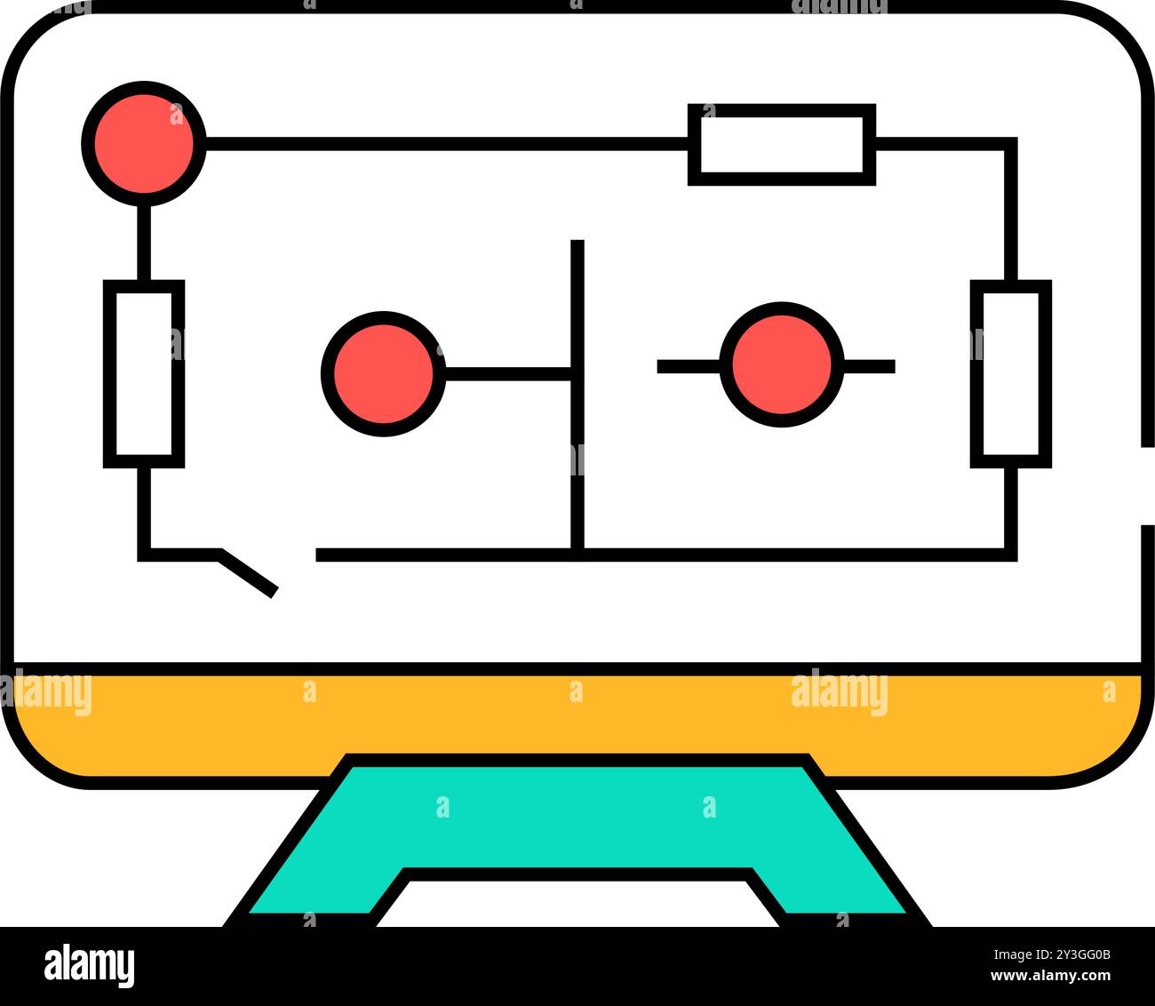 house control, smart home computer screen icon color illustration Stock ...