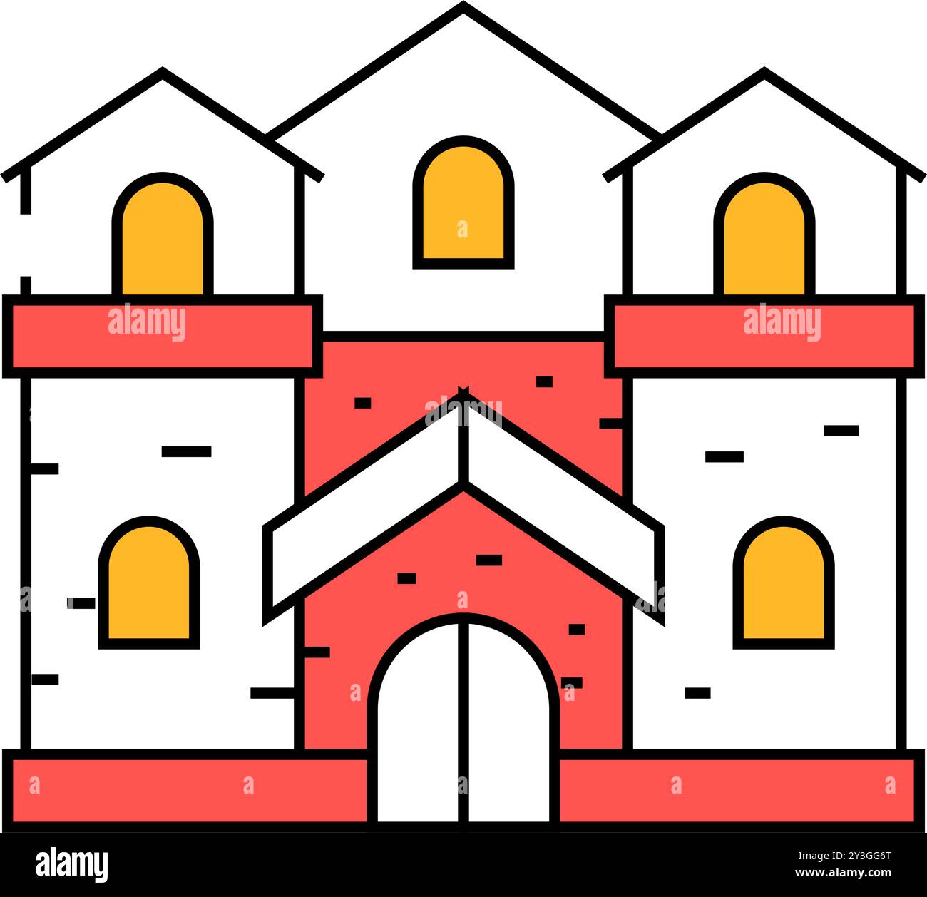 medieval house icon color illustration Stock Vector Image & Art - Alamy