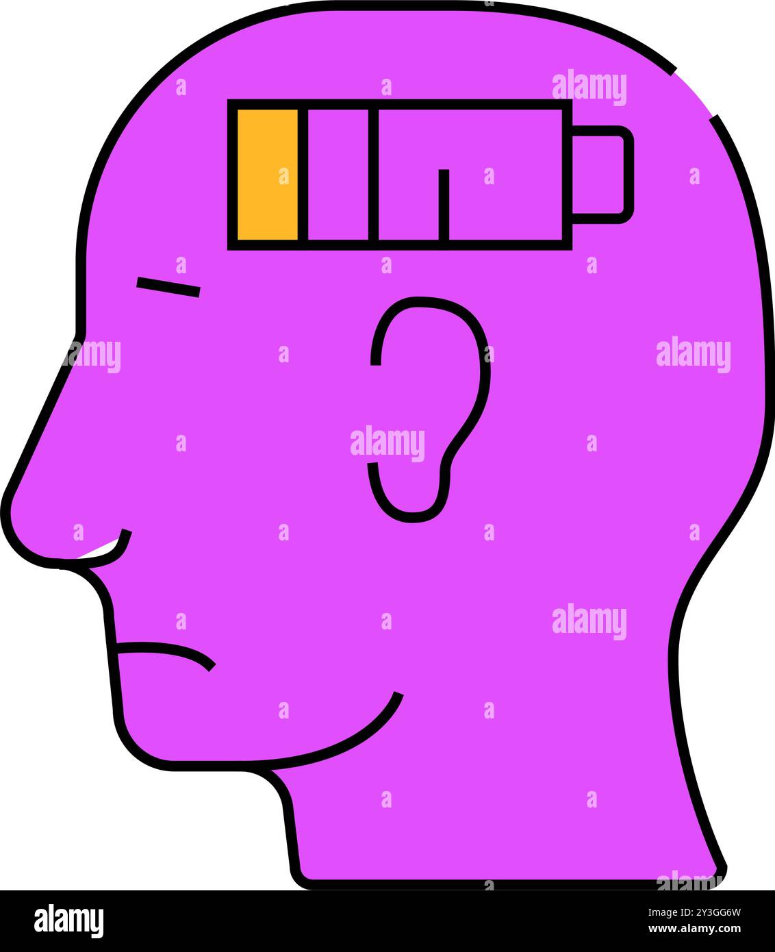 lack of strength neurosis, low battery icon color illustration Stock ...