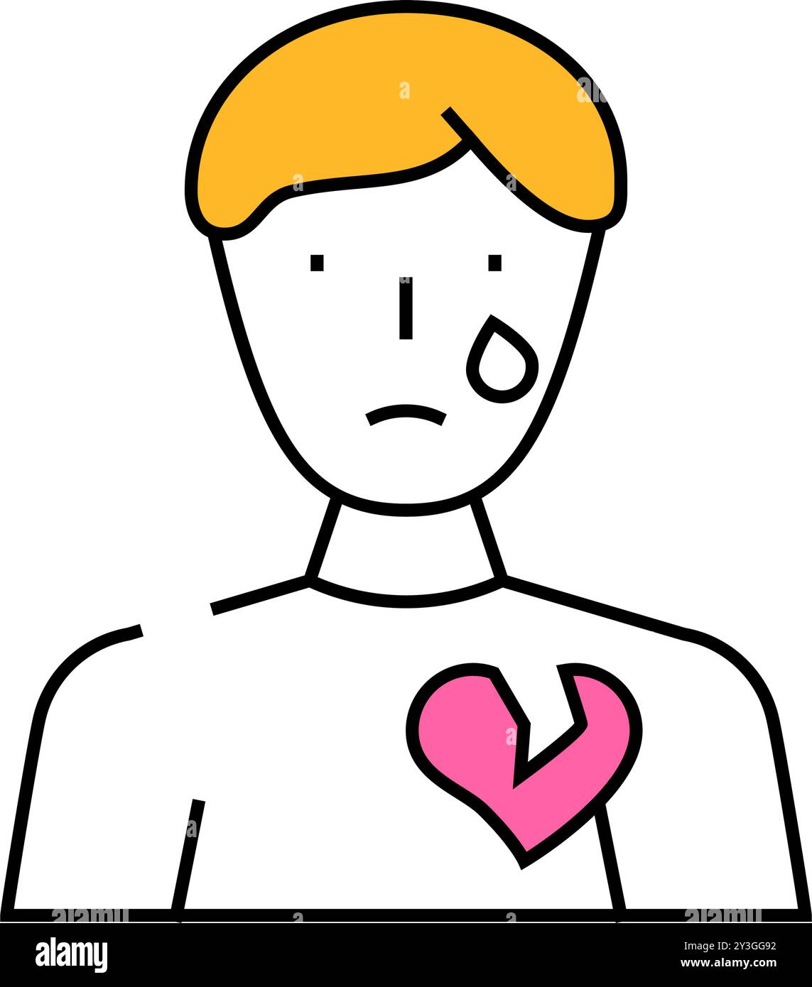 broken heart male icon color illustration Stock Vector Image & Art - Alamy