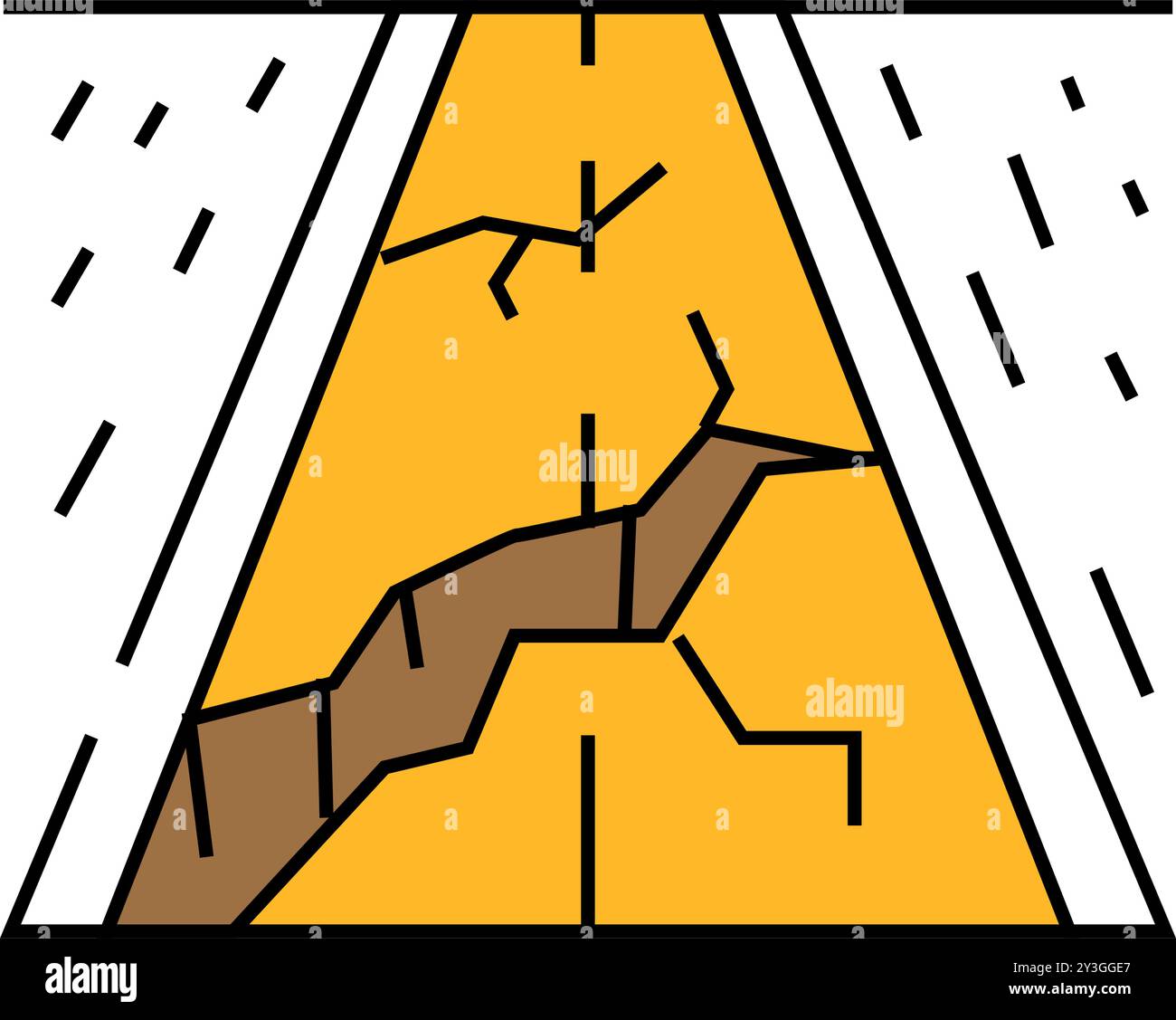 road crack disaster icon color illustration Stock Vector Image & Art ...