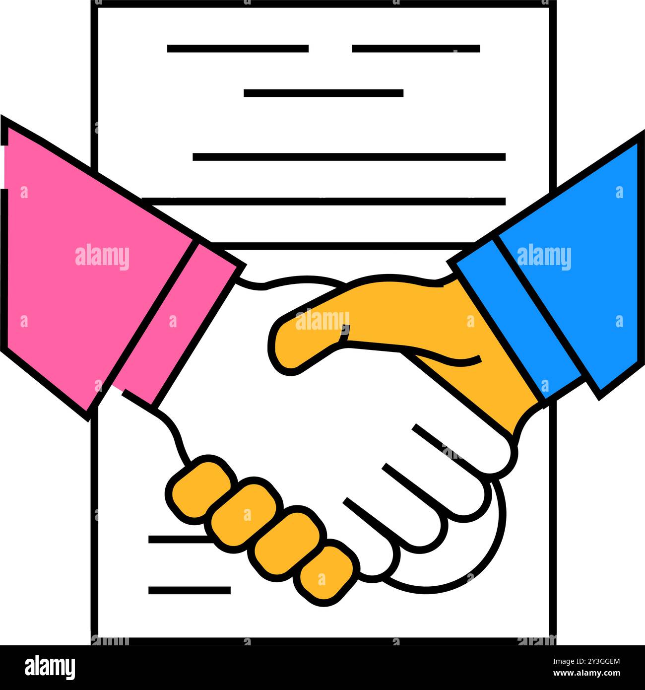 marriage contract and divorce icon color illustration Stock Vector ...