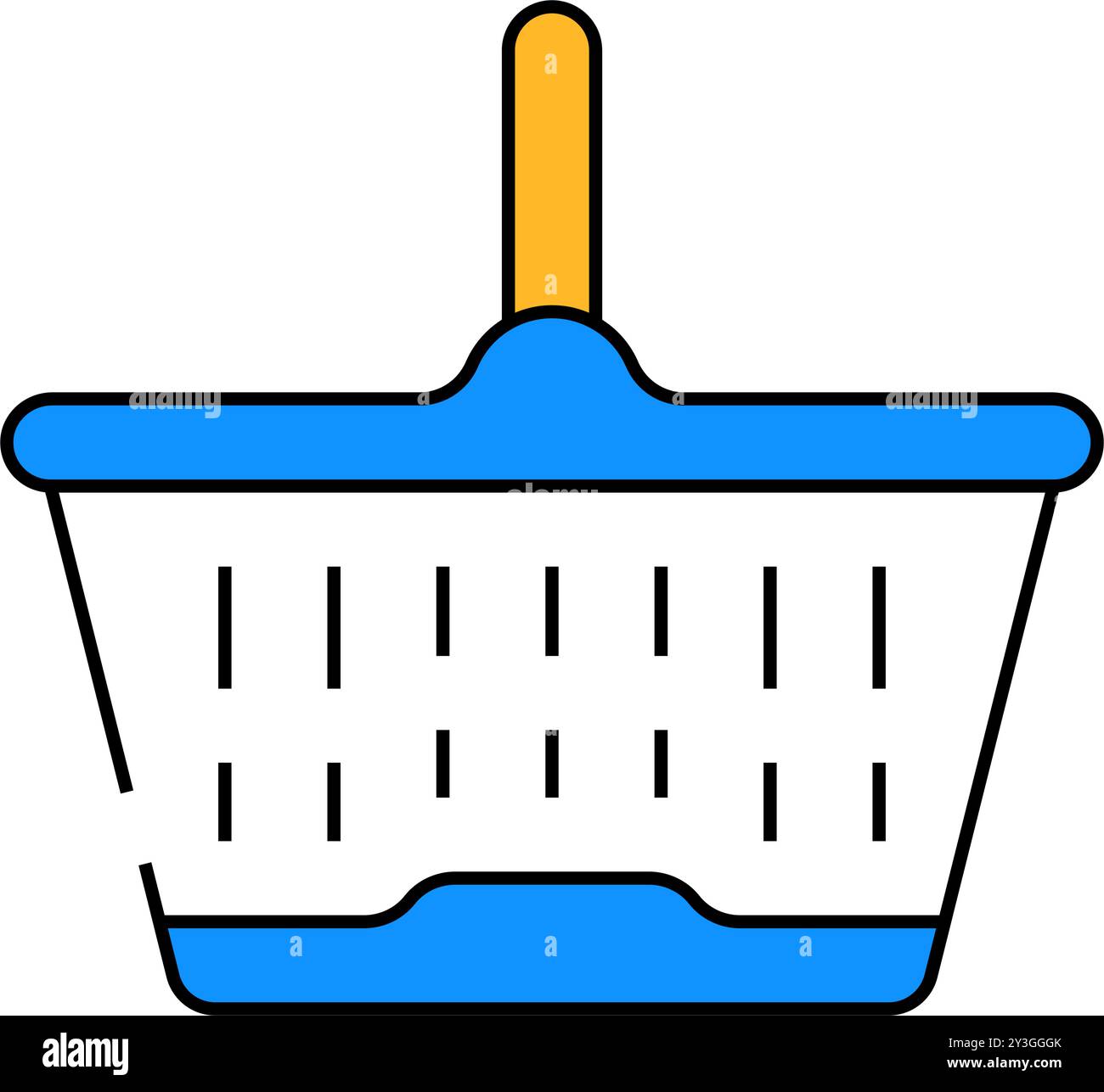 shopping plastic basket icon color illustration Stock Vector Image ...