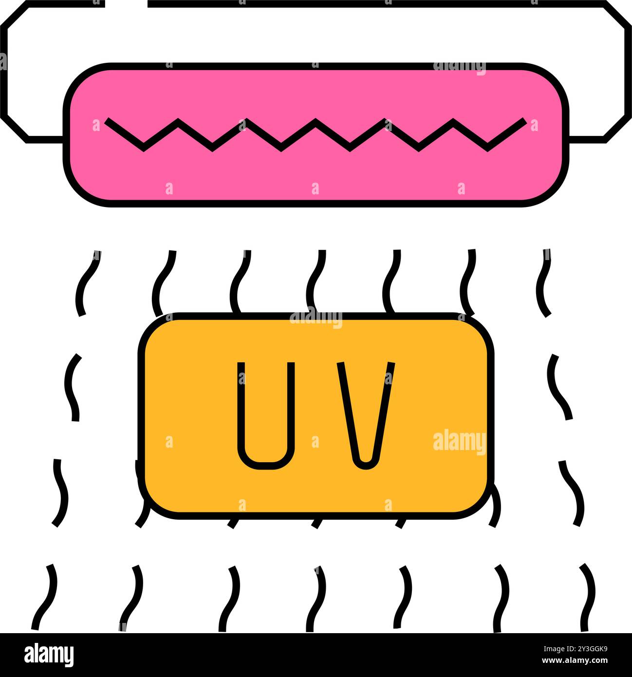 ultraviolet waves icon color illustration Stock Vector Image & Art - Alamy