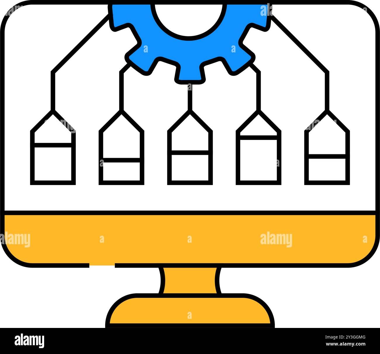 work organization icon color illustration Stock Vector Image & Art - Alamy