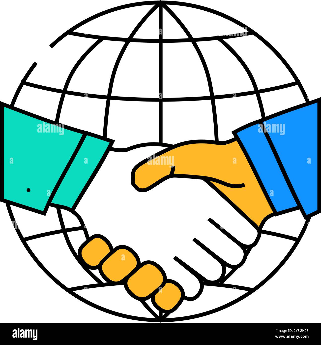 international partnership icon color illustration Stock Vector Image ...