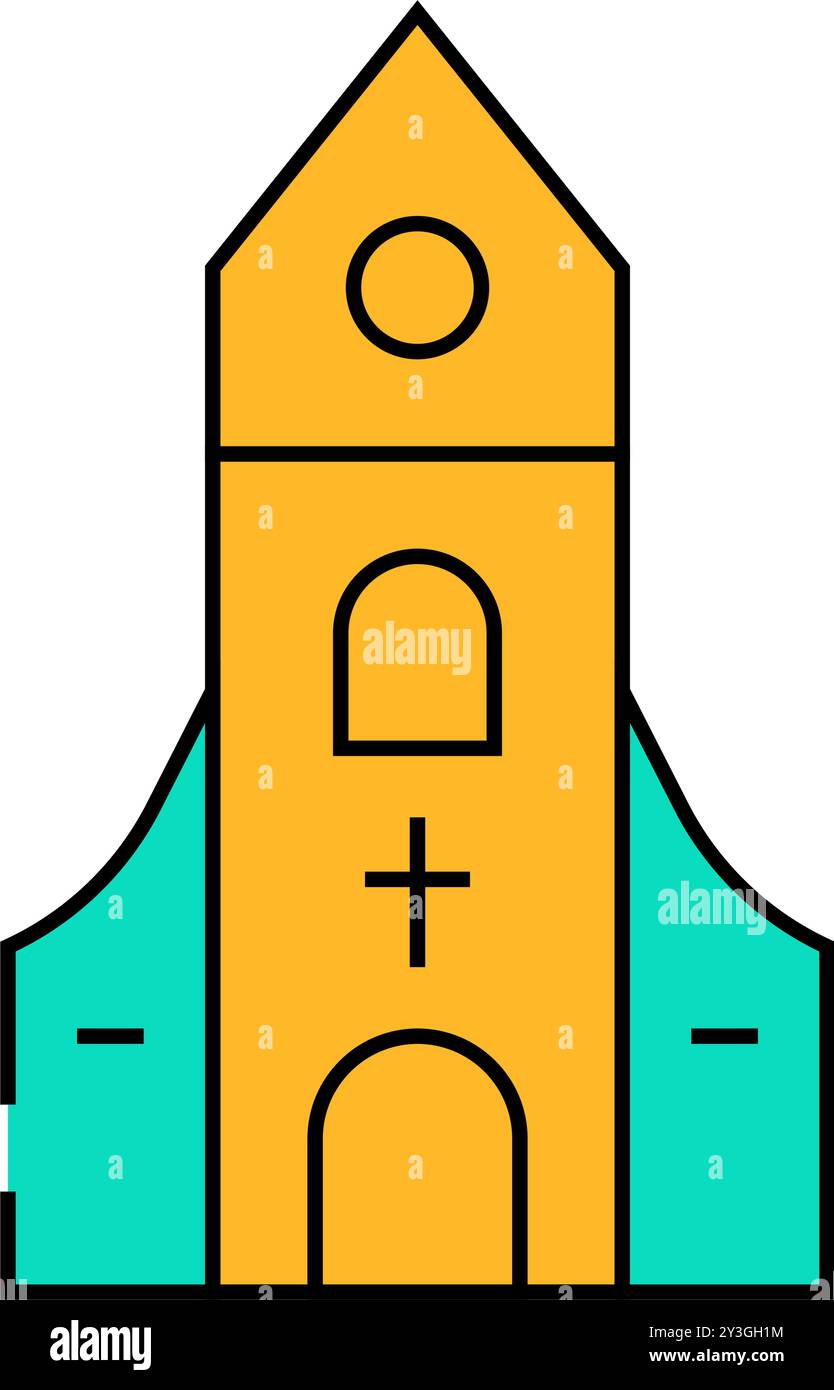christian church icon color illustration Stock Vector Image & Art - Alamy