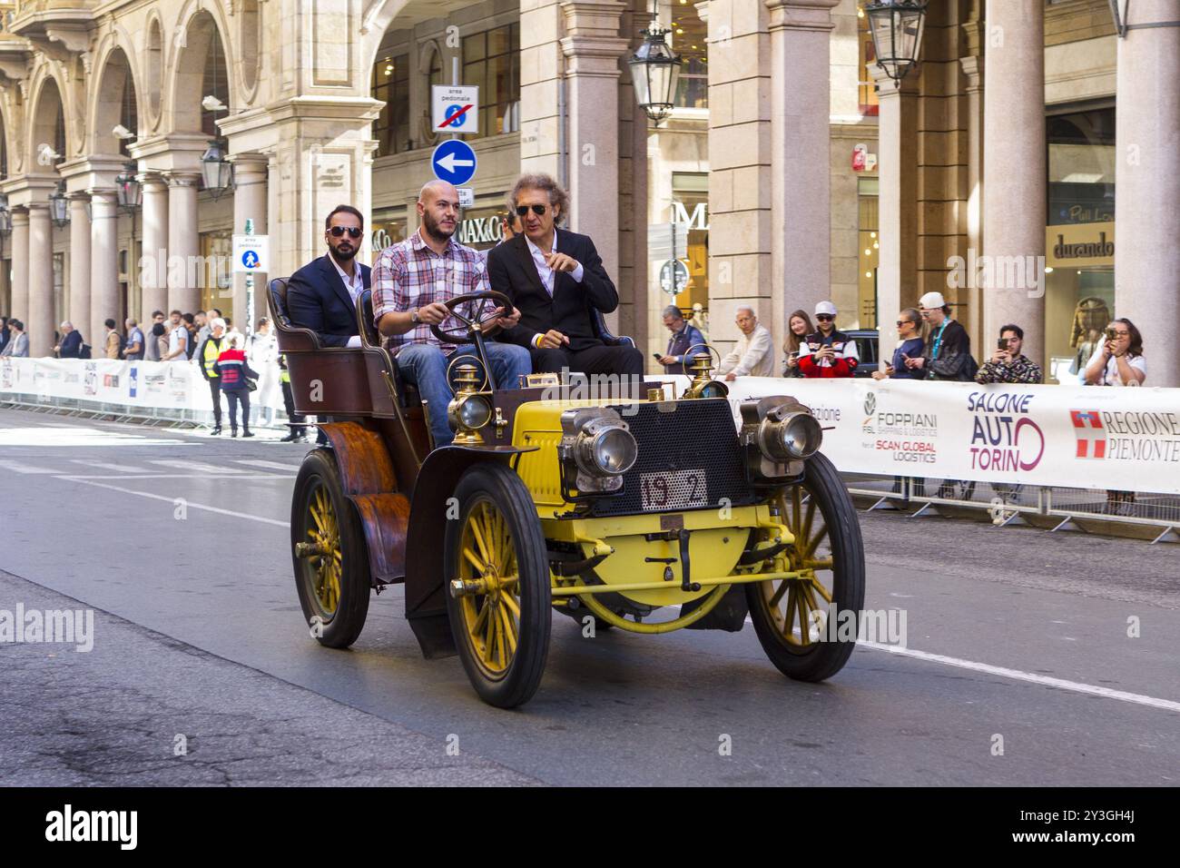 Turin, Italy. 13th September 2024. 1902 Fiat 12hp “Tonneau” at Turin ...