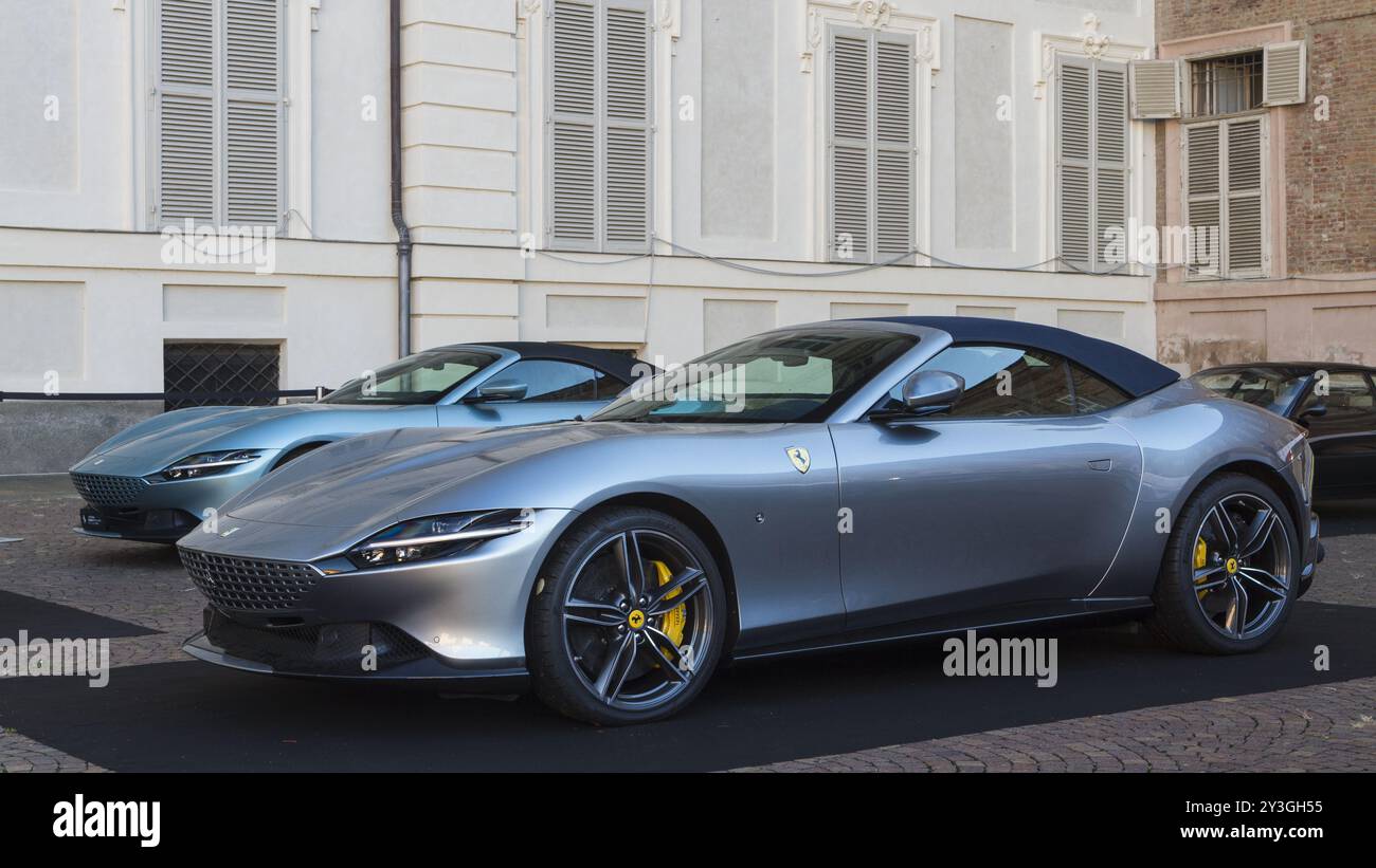 Turin, Italy. 13th September 2024. Two Ferrari Roma Spider at Turin Car ...
