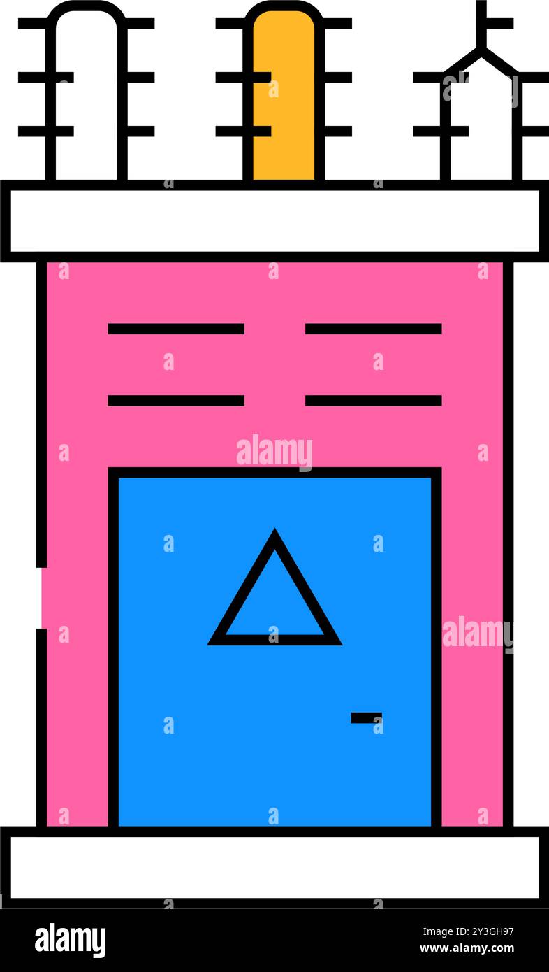 electrical transformer icon color illustration Stock Vector Image & Art ...