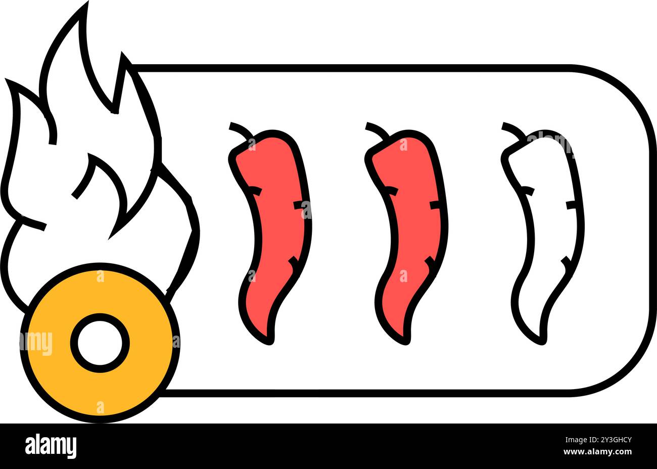 Pepper spice taste scale color Cut Out Stock Images & Pictures - Alamy