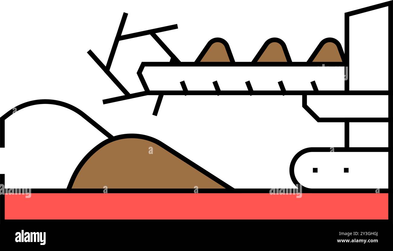 stacker reclaimer steel production icon color illustration Stock Vector ...