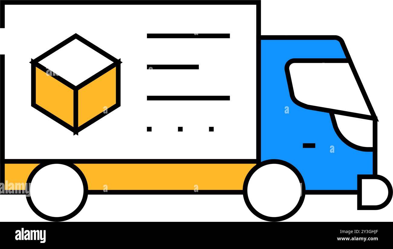 delivery truck production icon color illustration Stock Vector Image ...