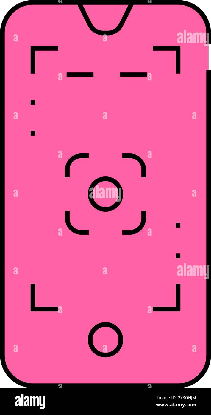 macro photography phone camera icon color illustration Stock Vector ...