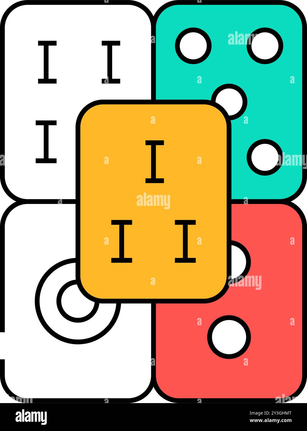 mahjong tiles board table icon color illustration Stock Vector Image ...