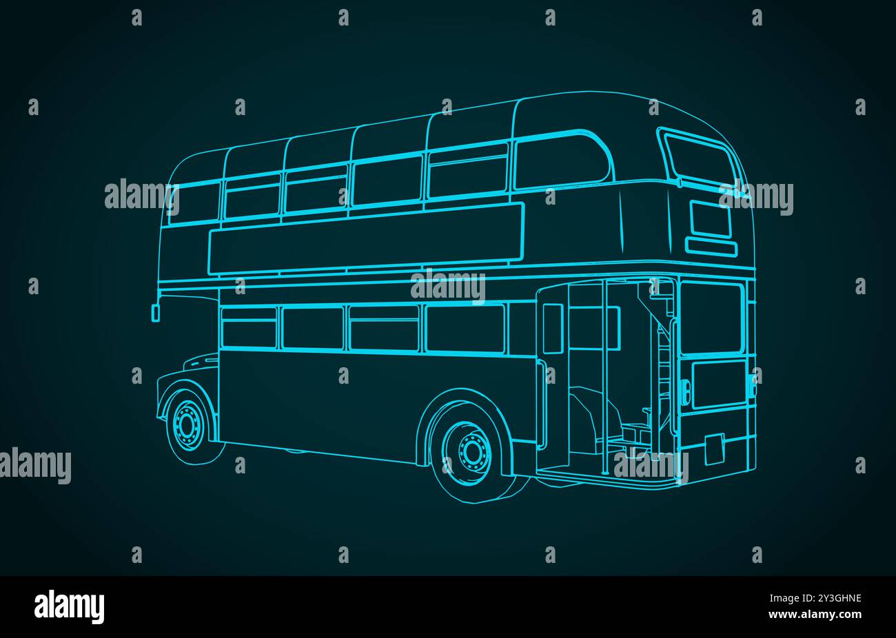 Stylized vector illustration of a double decker bus Stock Vector Image ...