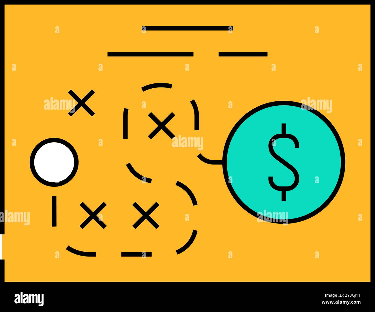 strategic business intelligence icon color illustration Stock Vector ...