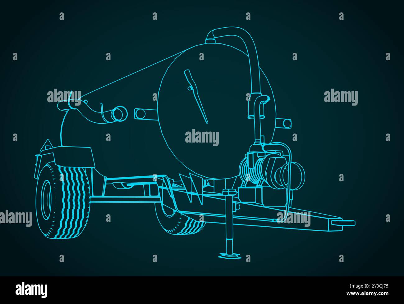 Stylized vector illustration of a liquid manure spreader Stock Vector ...
