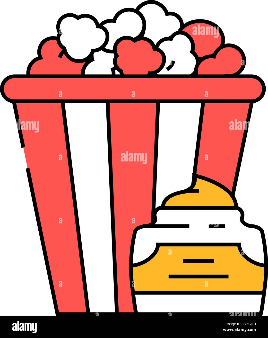 caramel popcorn food icon color illustration Stock Vector Image & Art ...