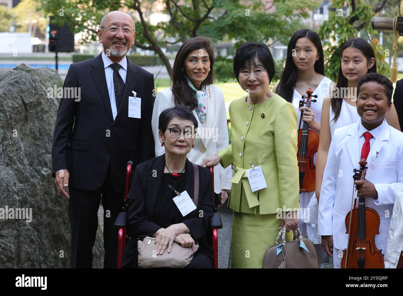 New York, USA, September 13, 2024: Shin Abe, Seiko Takase, Akiko Santo ...