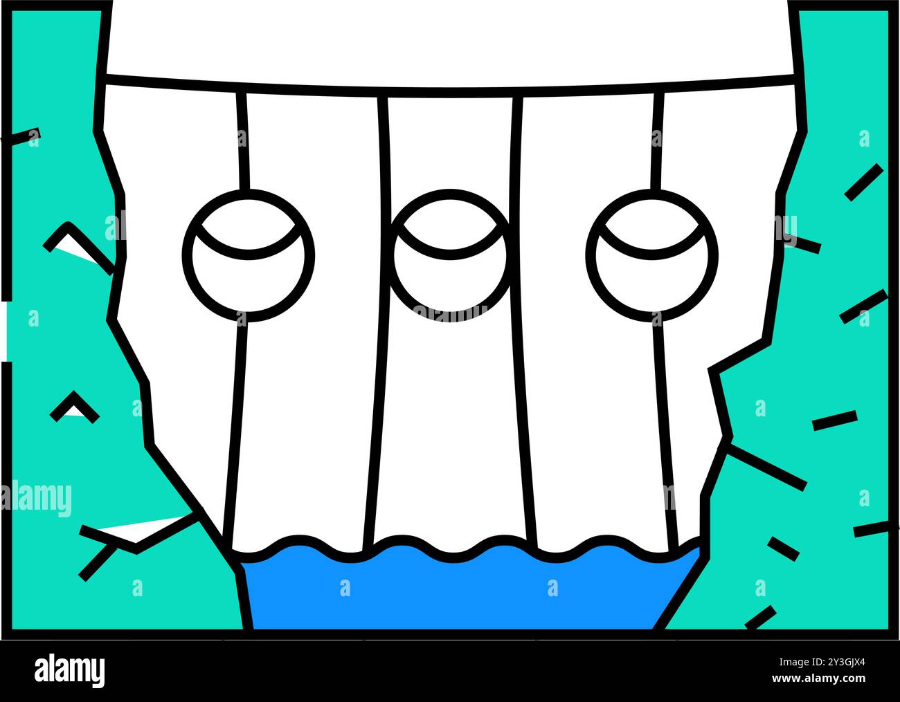 hydraulic dam icon color illustration Stock Vector Image & Art - Alamy