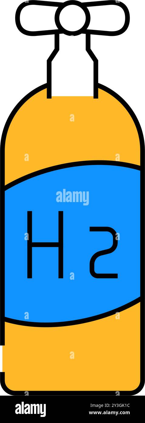 cylinder hydrogen gas icon color illustration Stock Vector Image & Art ...