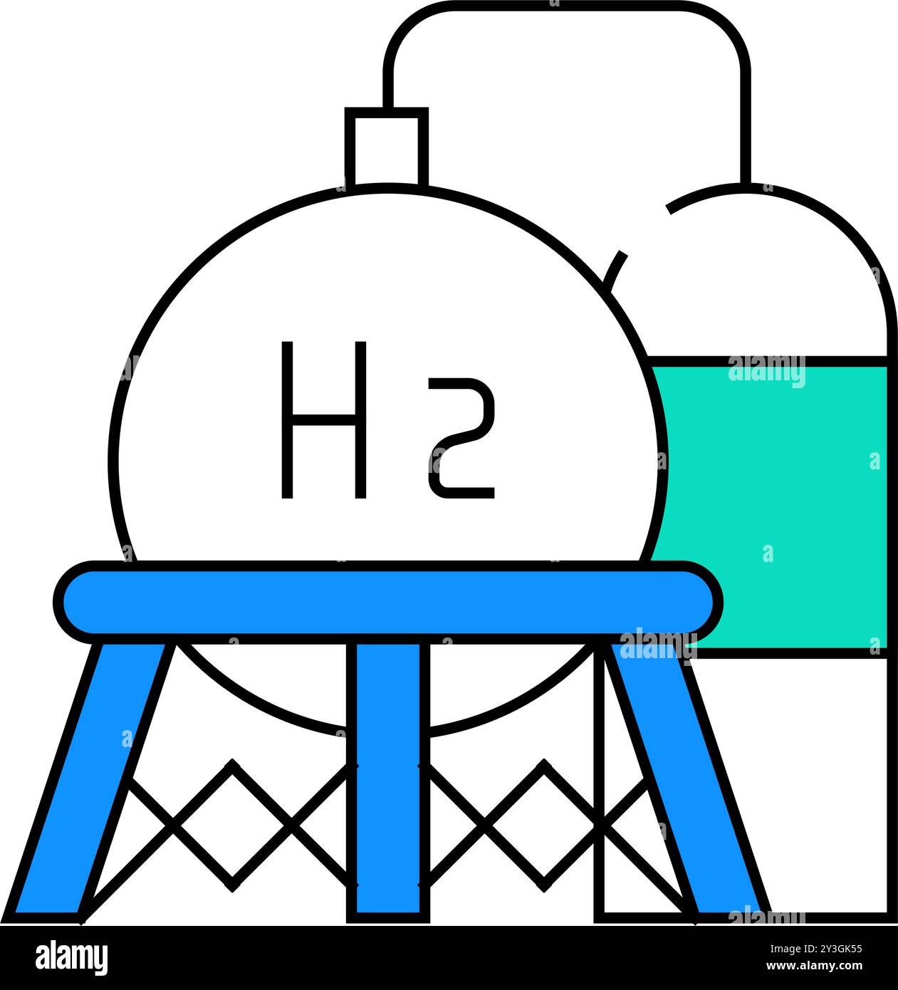 storage hydrogen tank icon color illustration Stock Vector Image & Art ...