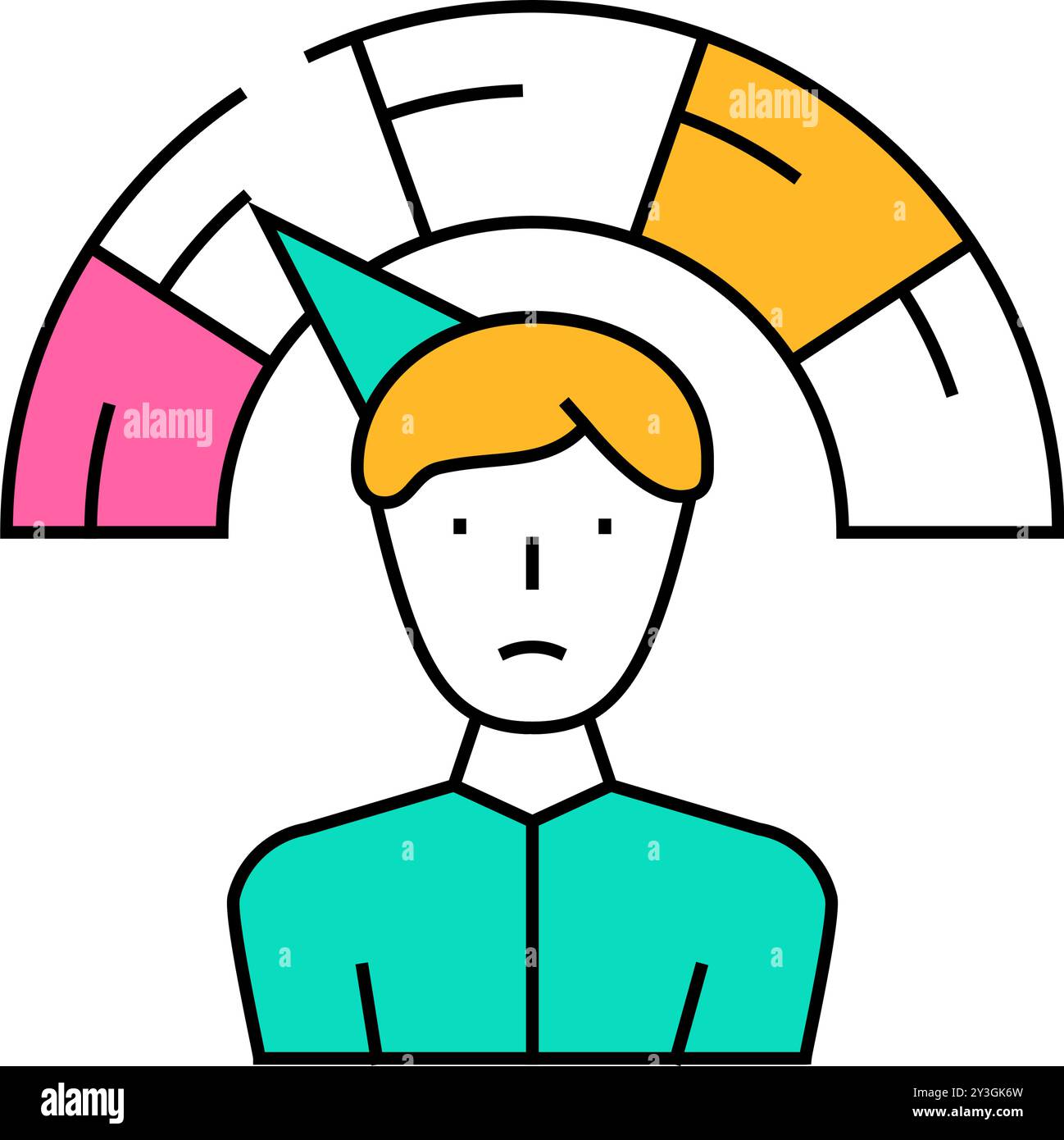 negative employee level icon color illustration Stock Vector Image ...