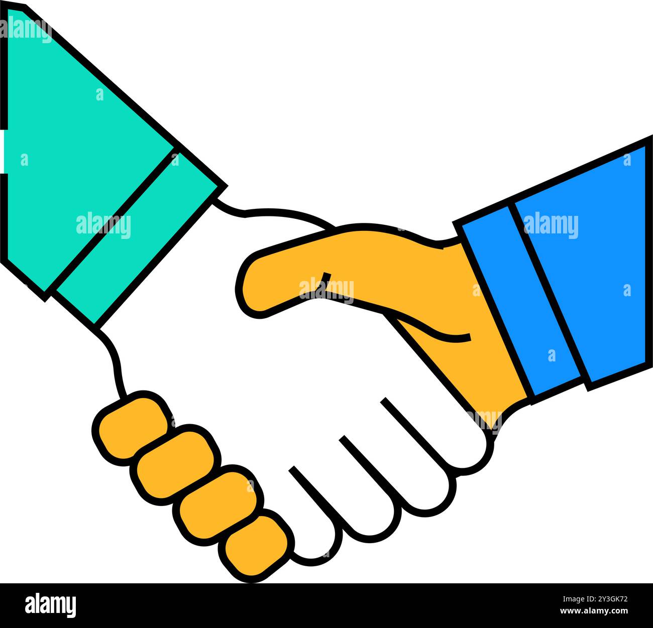handshake partners icon color illustration Stock Vector Image & Art - Alamy
