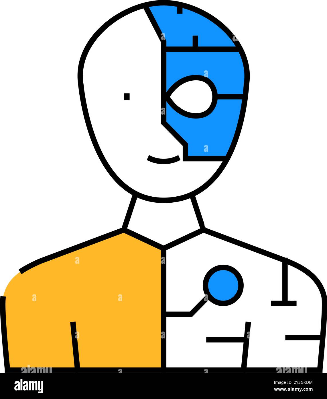 cyborg fantasy character icon color illustration Stock Vector Image ...