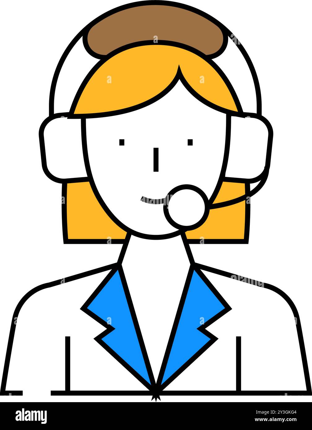 call center worker icon color illustration Stock Vector Image & Art - Alamy