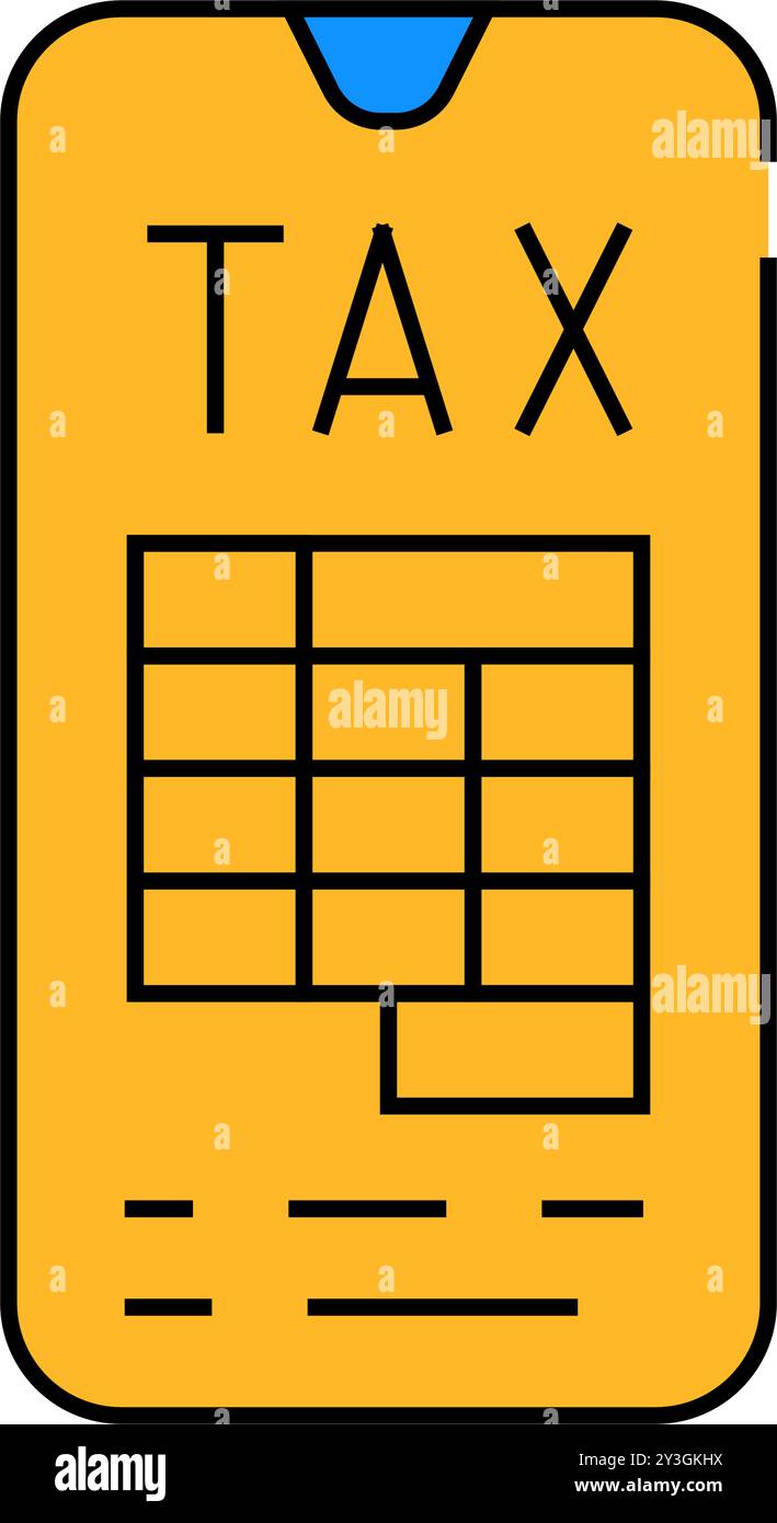 mobile tax icon color illustration Stock Vector Image & Art - Alamy