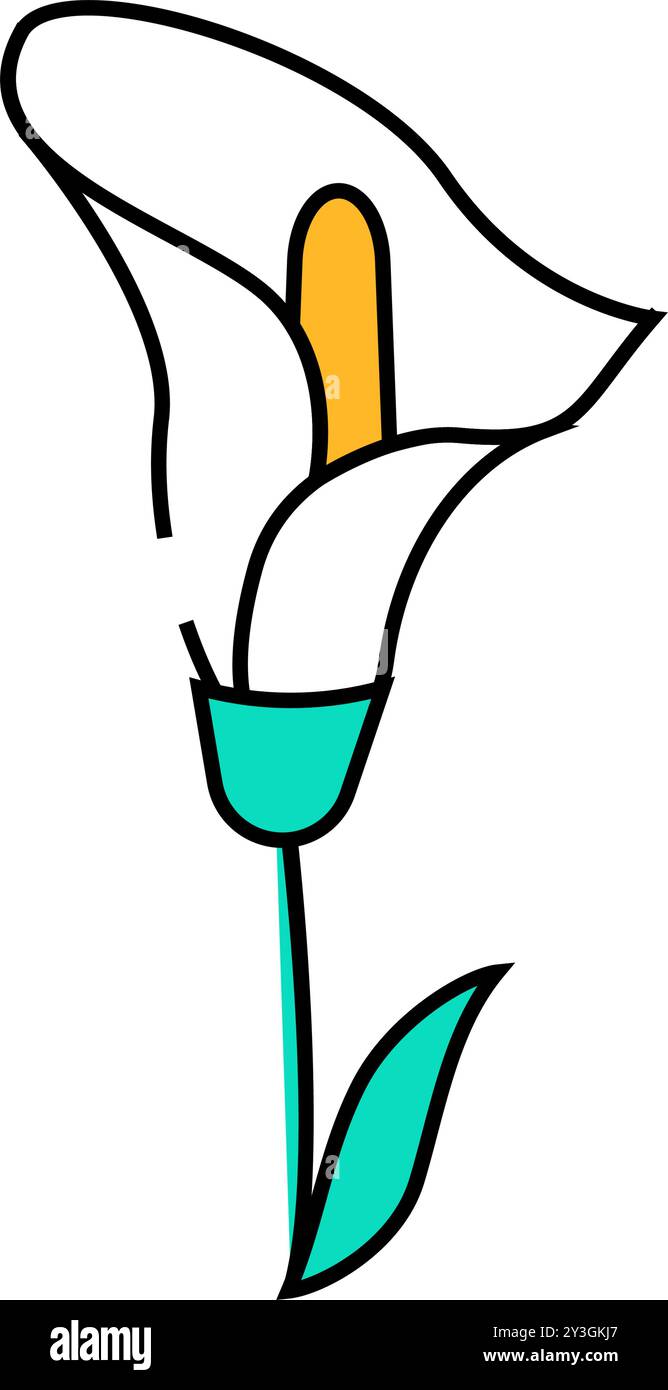 calla flower icon color illustration Stock Vector Image & Art - Alamy