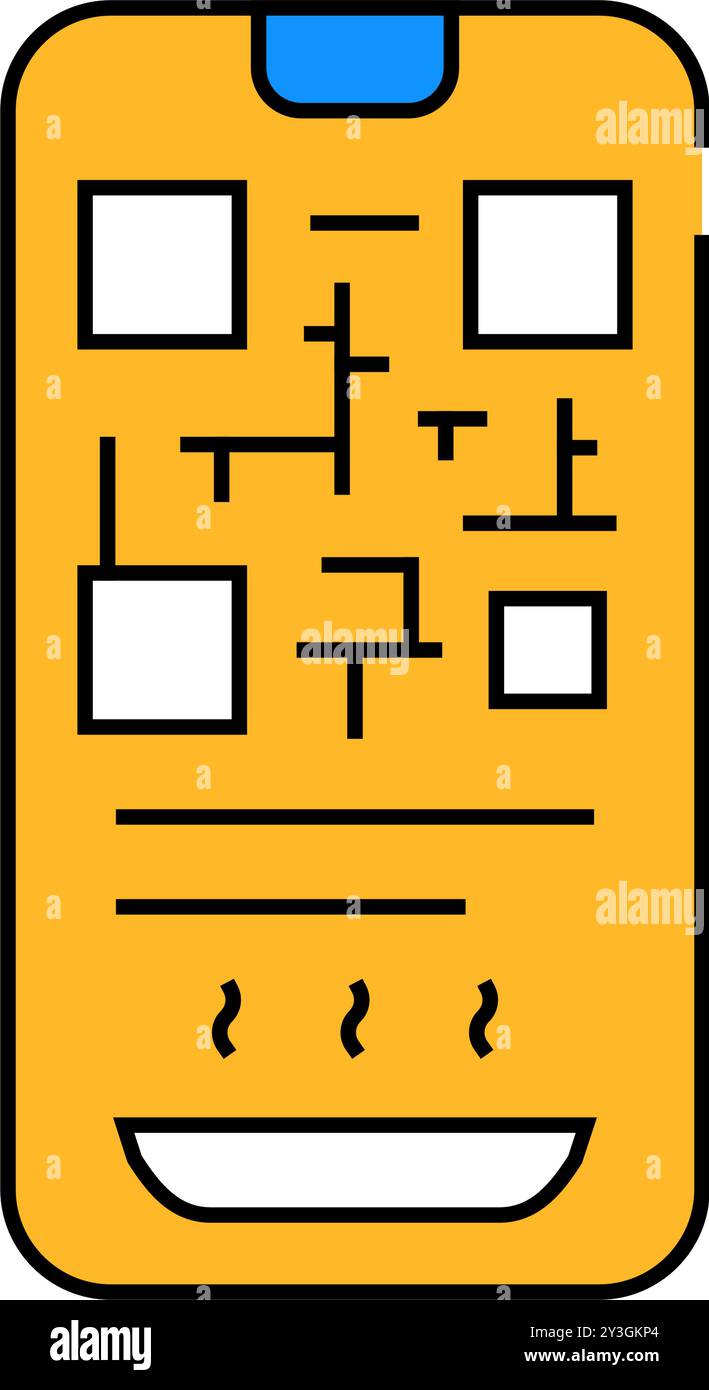 qr code to receive food in canteen icon color illustration Stock Vector ...