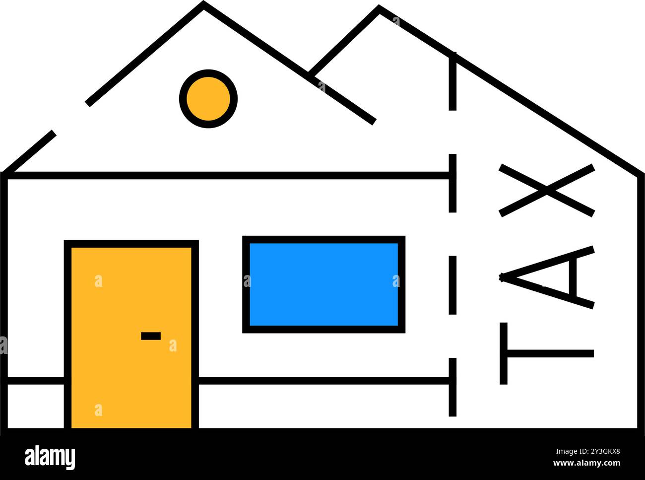 real estate house tax icon color illustration Stock Vector Image & Art ...