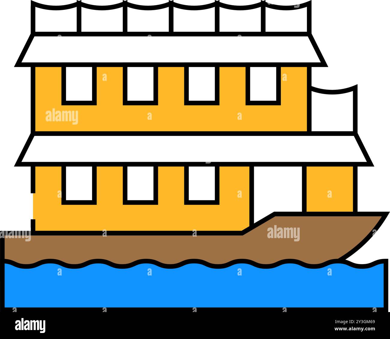 floating boat house icon color illustration Stock Vector Image & Art ...