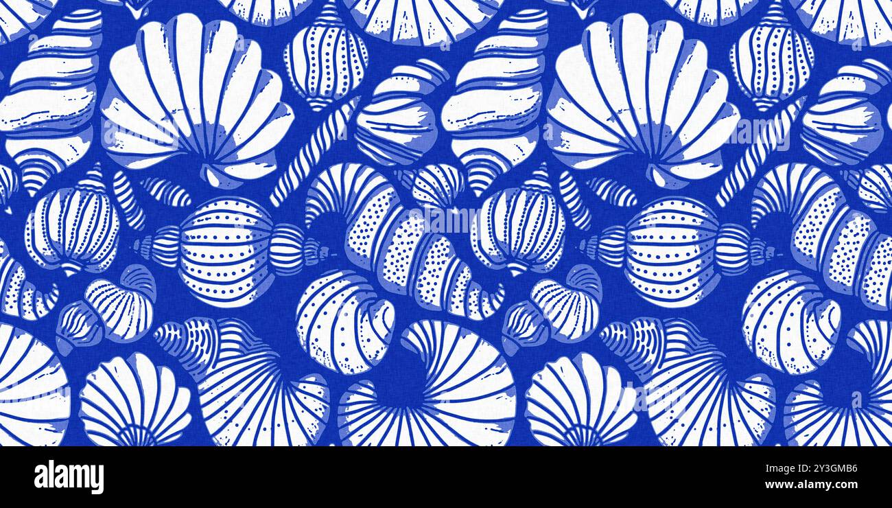 Modern coastal beach cottage rustic shell block print home decor ...