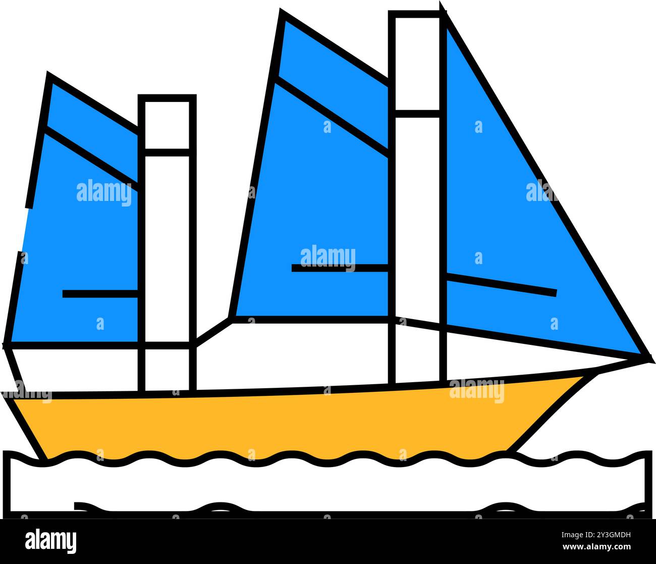 sailing water sport icon color illustration Stock Vector Image & Art ...
