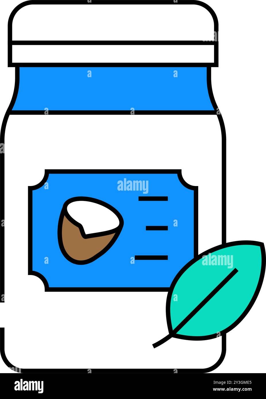pure coconut oil for hair and skin icon color illustration Stock Vector ...