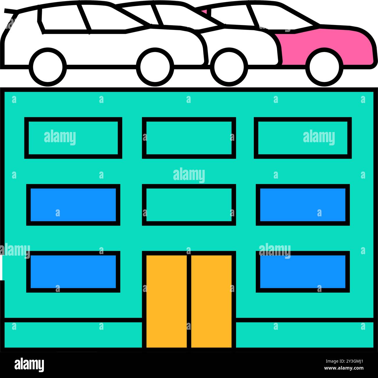 building car parking icon color illustration Stock Vector Image & Art ...