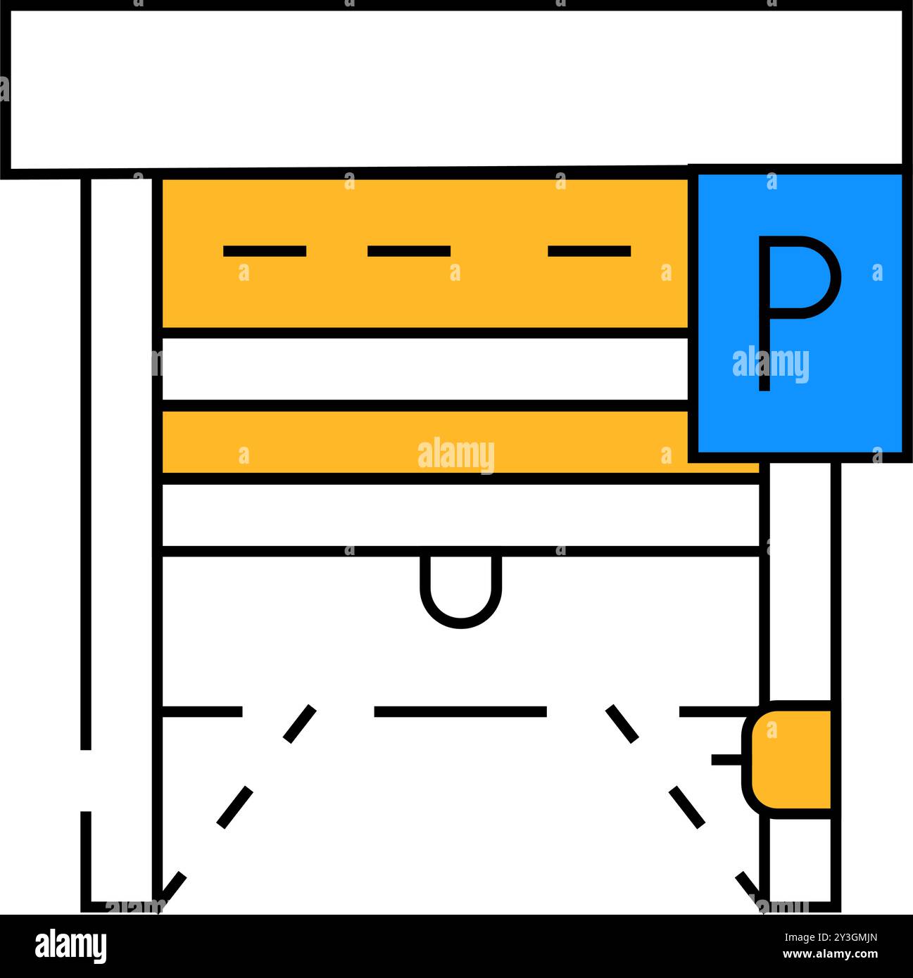 automatically parking gates icon color illustration Stock Vector Image ...