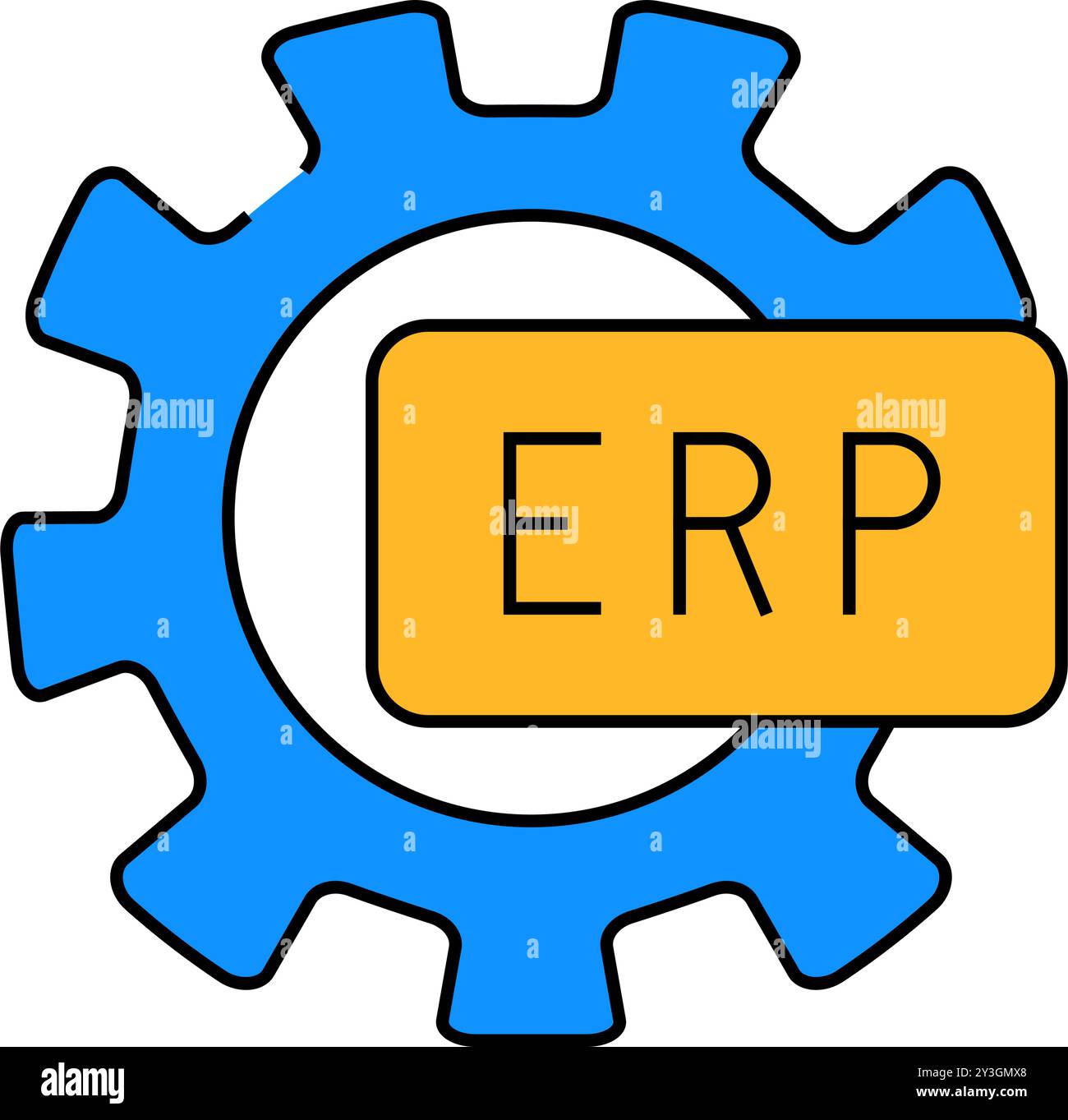 Erp Working Processing Icon Color Illustration Stock Vector Image And Art