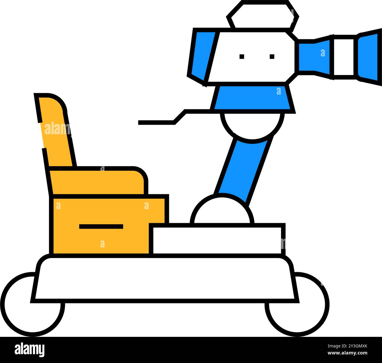 operator cart with video camera icon color illustration Stock Vector ...