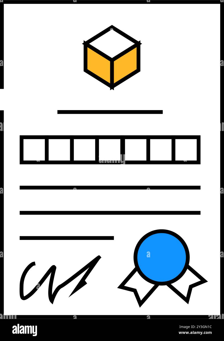 patent document for production icon color illustration Stock Vector ...