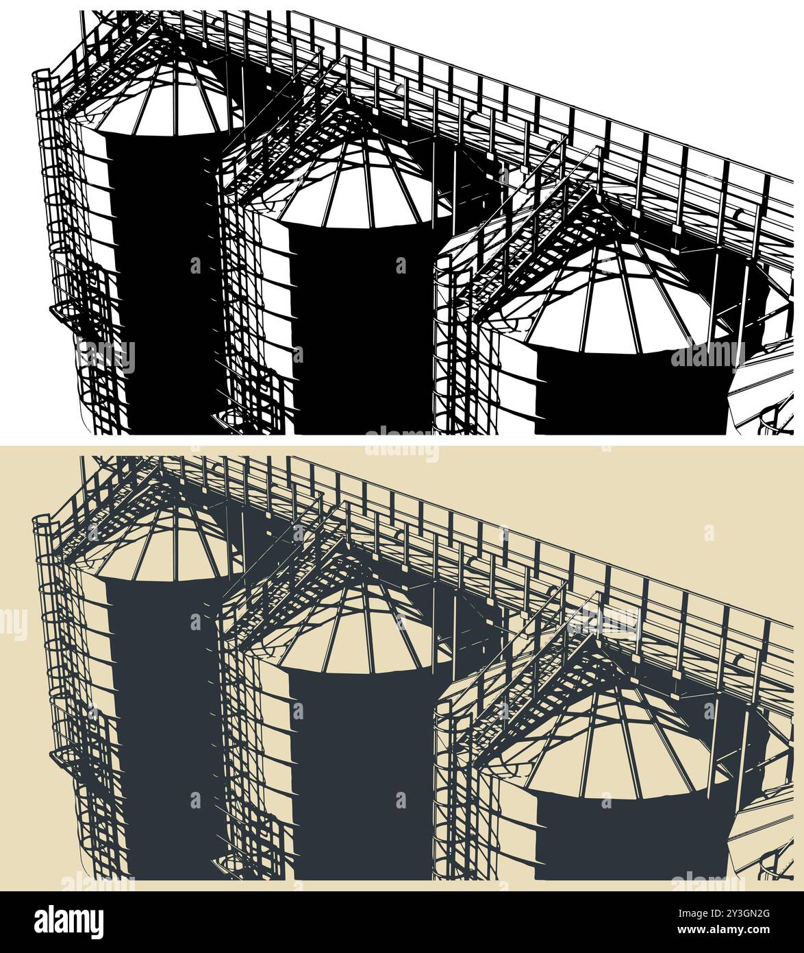 Grain elevator close up Stock Vector Images - Alamy