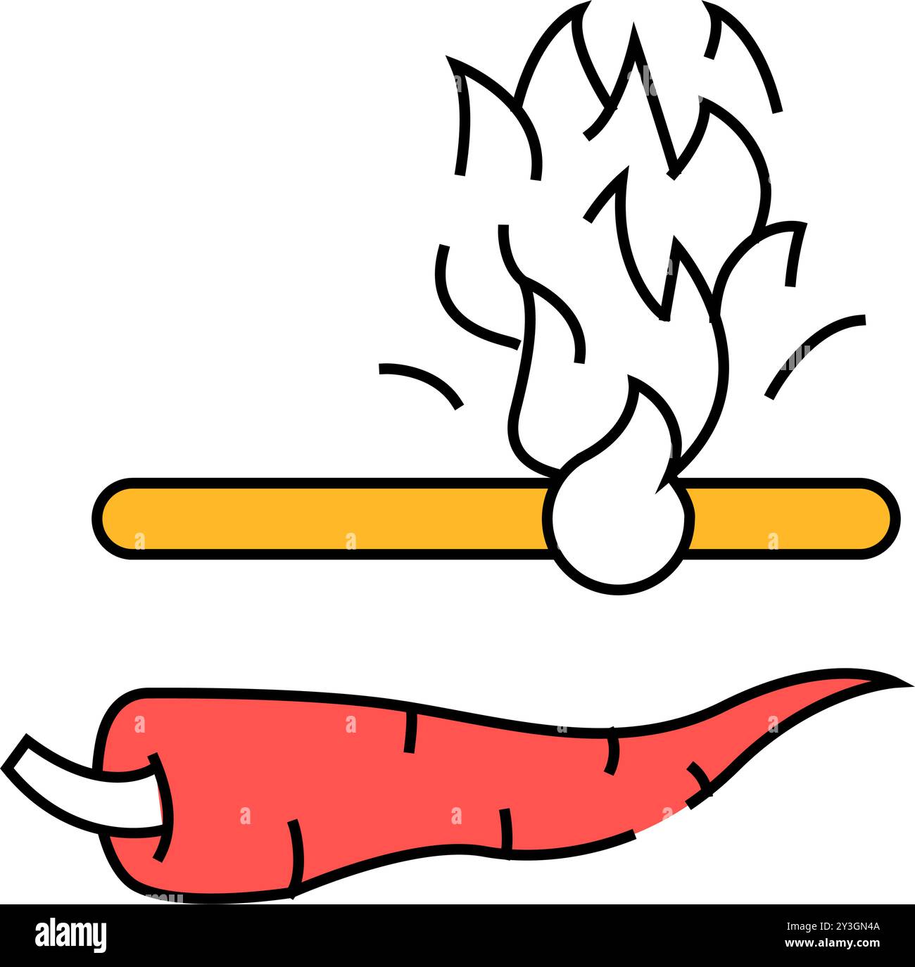 spicy vegetable burn scale icon color illustration Stock Vector Image ...