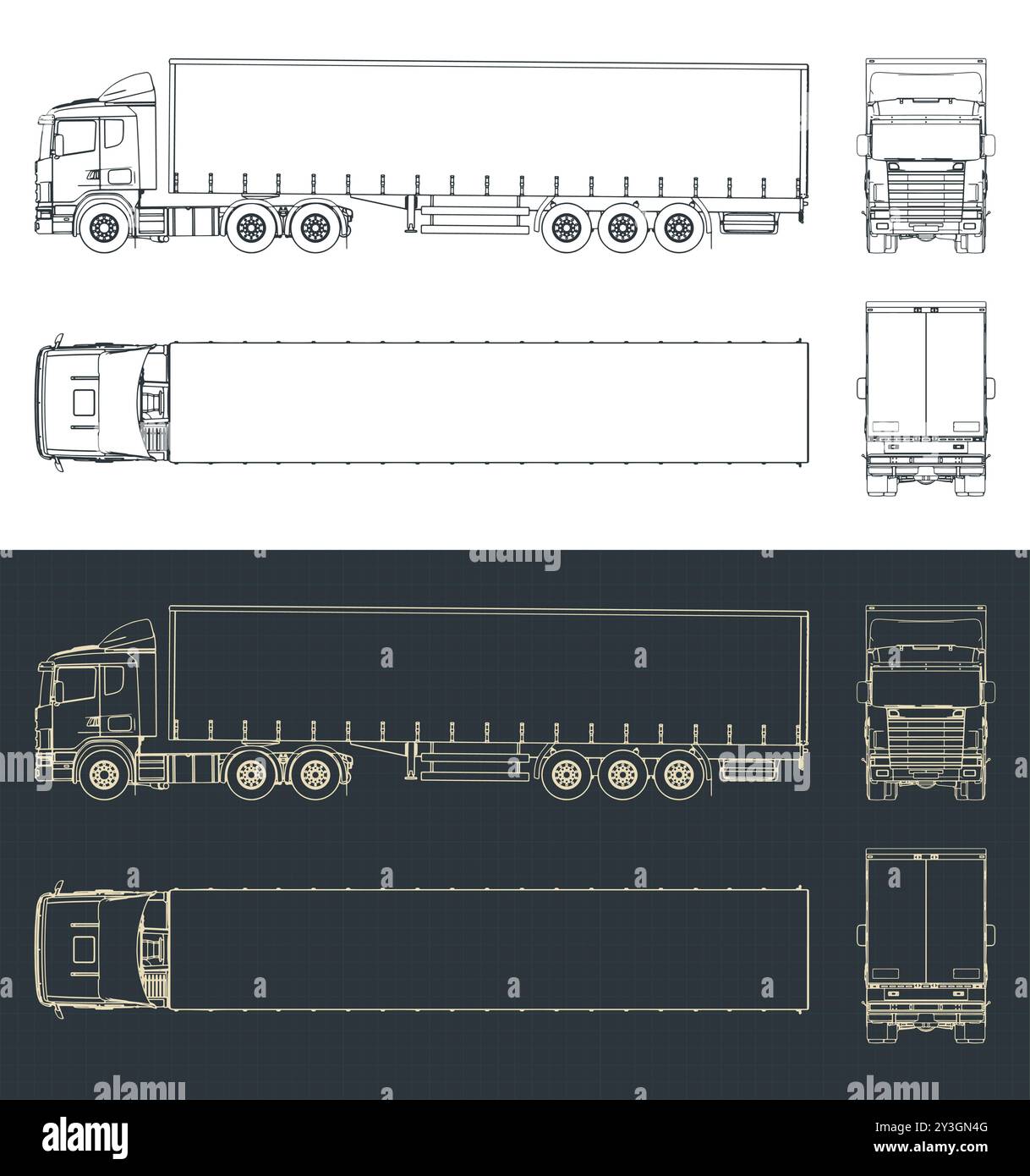 Logistic container trailer truck hi-res stock photography and images ...